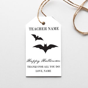 Halloween Teacher Gift Tag - INSTANT DOWNLOAD - Personalize, Happy ...