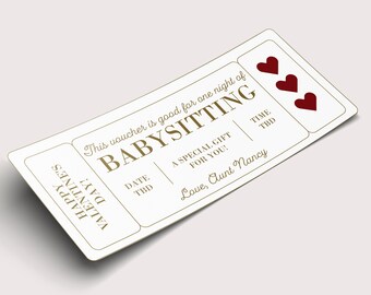 Babysitting Ticket Voucher - Etsy