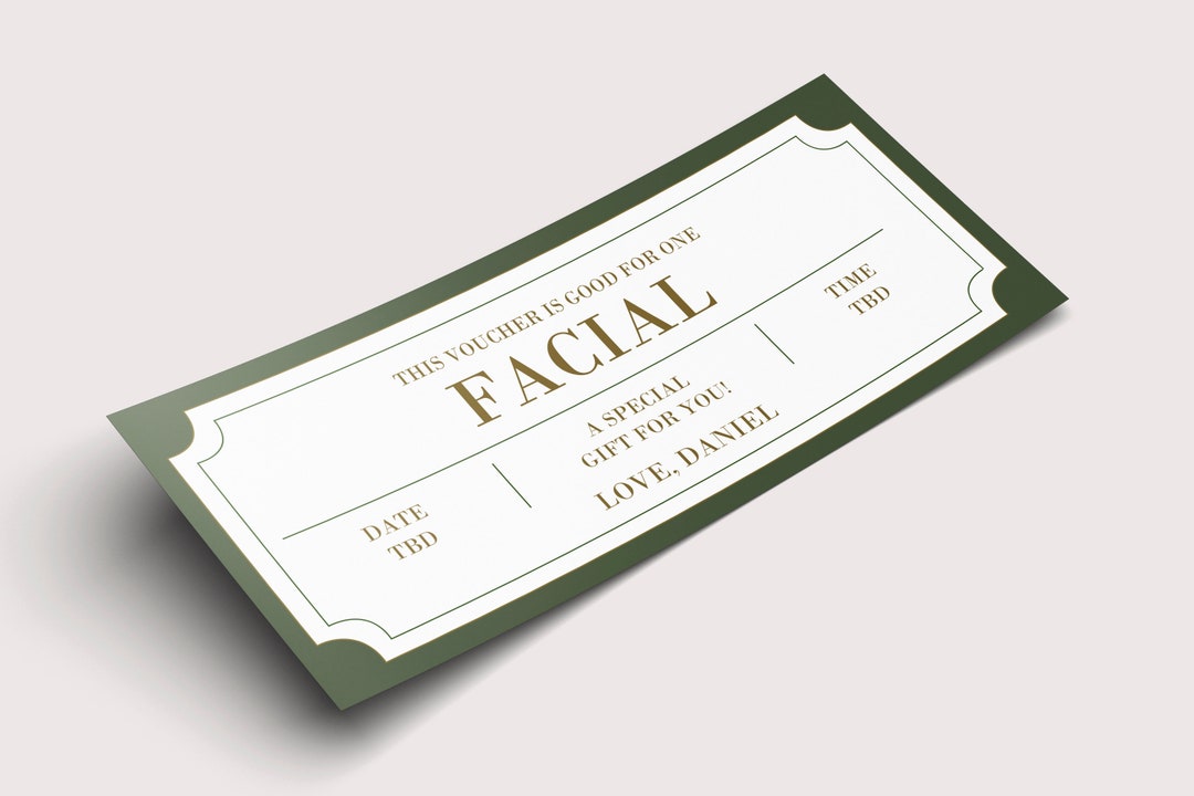Facial Coupon Voucher - INSTANT DOWNLOAD - EDITABLE Text - Printable ...