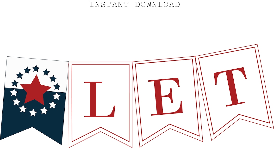 Let Freedom Ring Banner Printable - INSTANT DOWNLOAD - Non-editable ...