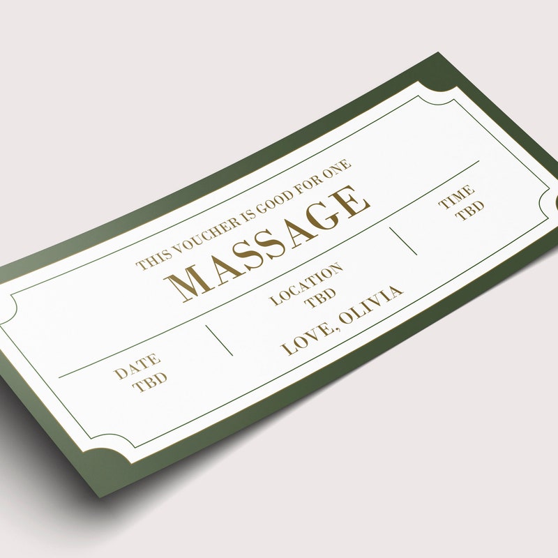 Massage Ticket Present - Etsy