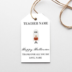 Halloween Teacher Gift Tag - INSTANT DOWNLOAD - Personalize, Happy ...