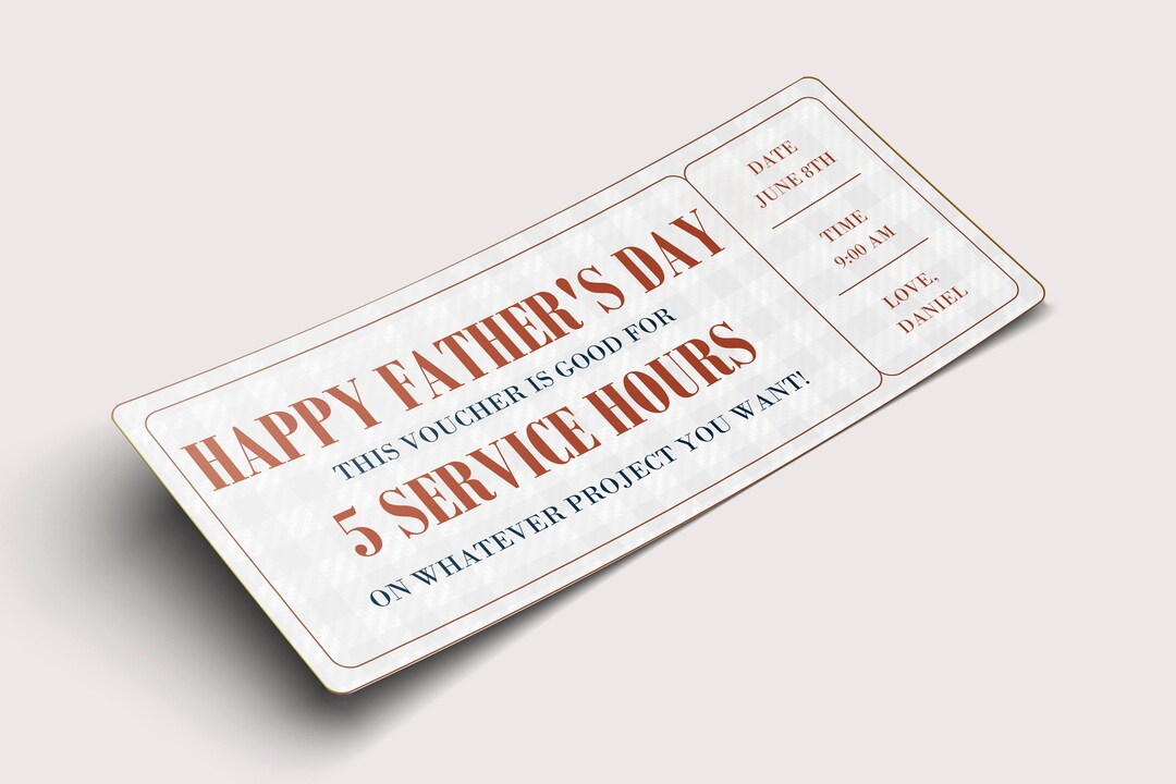 Father's Day Gift Voucher - INSTANT DOWNLOAD - EDITABLE Text ...
