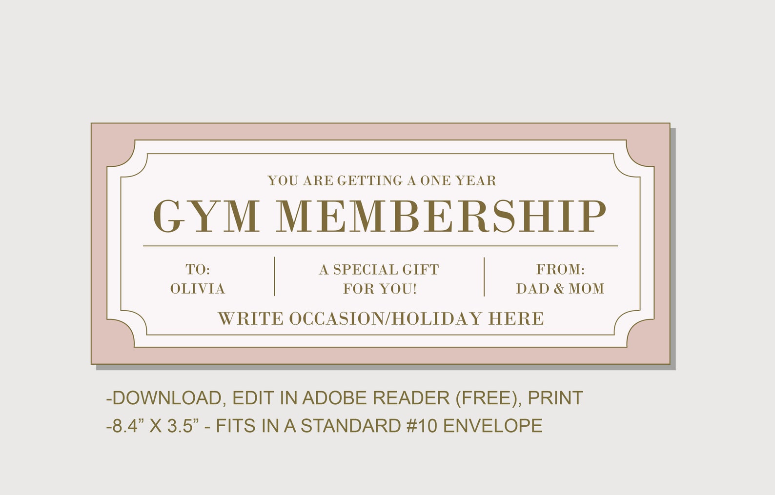 Gym Membership Coupon Voucher INSTANT DOWNLOAD EDITABLE - Etsy
