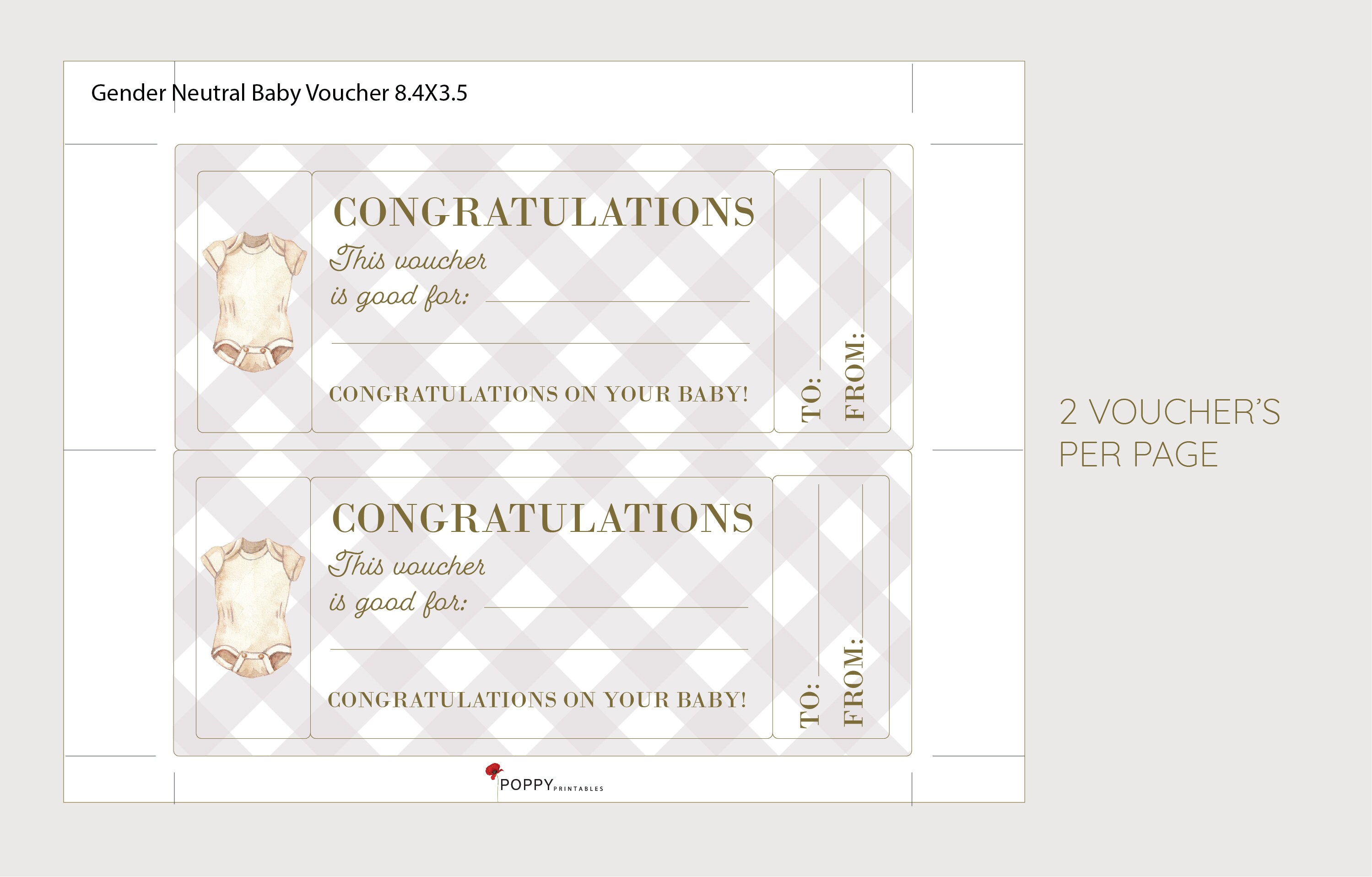 Baby Coupon Voucher - INSTANT DOWNLOAD - Noneditable-ticket ...