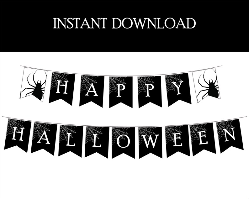 Spider Halloween Banner Printable INSTANT DOWNLOAD - Etsy