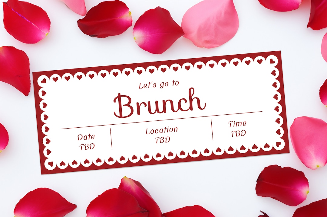 Valentine's Day Brunch Gift Voucher - INSTANT DOWNLOAD - EDITABLE Text ...
