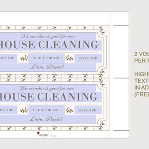 House Cleaning Coupon Voucher - INSTANT DOWNLOAD - EDITABLE Text ...