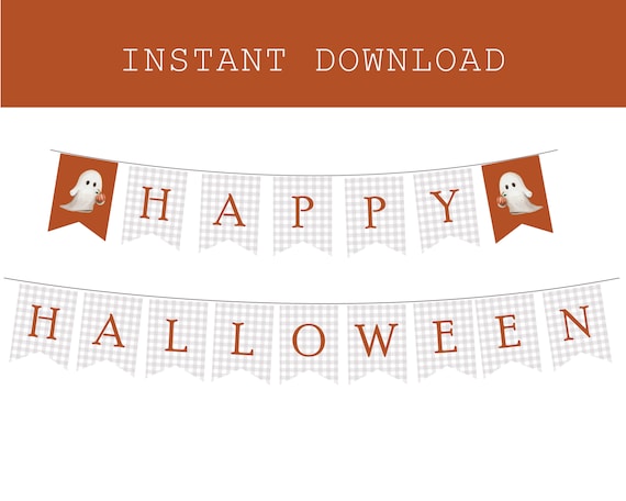 Traditional Ghost Printable Halloween Banner INSTANT - Etsy