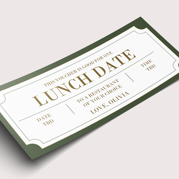 Lunch Certificate - Etsy