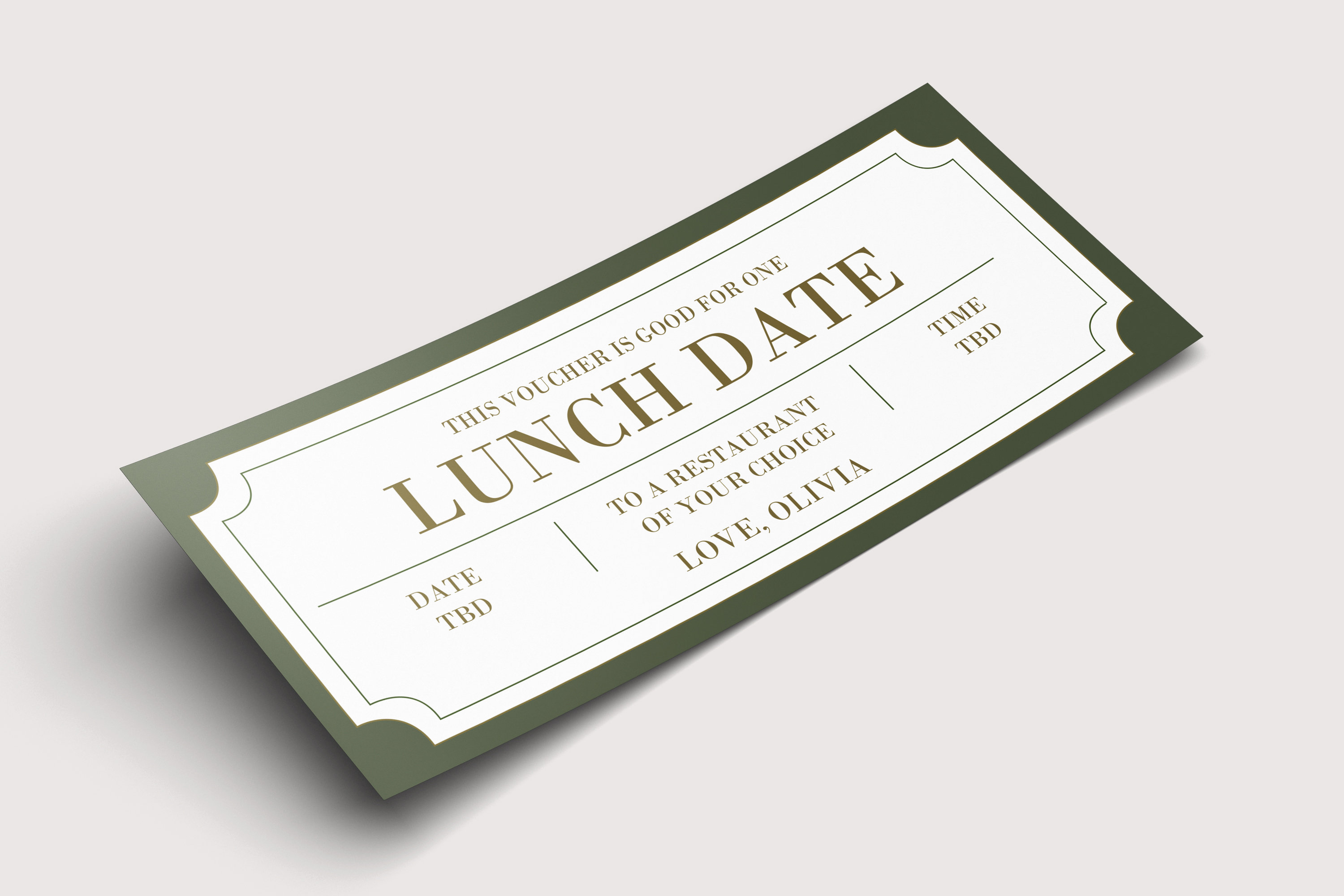 Lunch Date Gift Certificate Coupon - INSTANT DOWNLOAD - EDITABLE Text ...