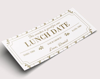 Lunch Coupon Voucher INSTANT DOWNLOAD EDITABLE Text | Etsy