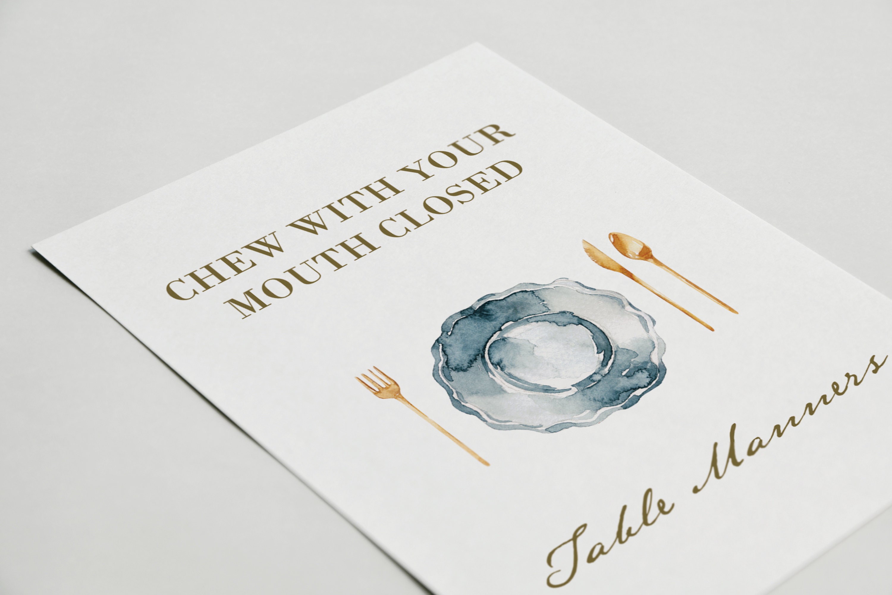 Table Manners Cards INSTANT DOWNLOAD NONEDITABLE Text - Etsy