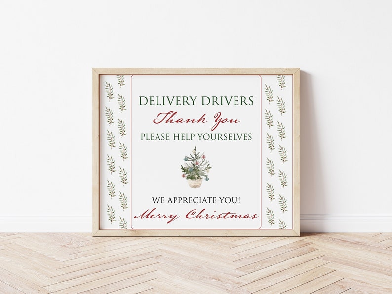 Delivery Driver Thank You Sign INSTANT DOWNLOAD Printable - Etsy