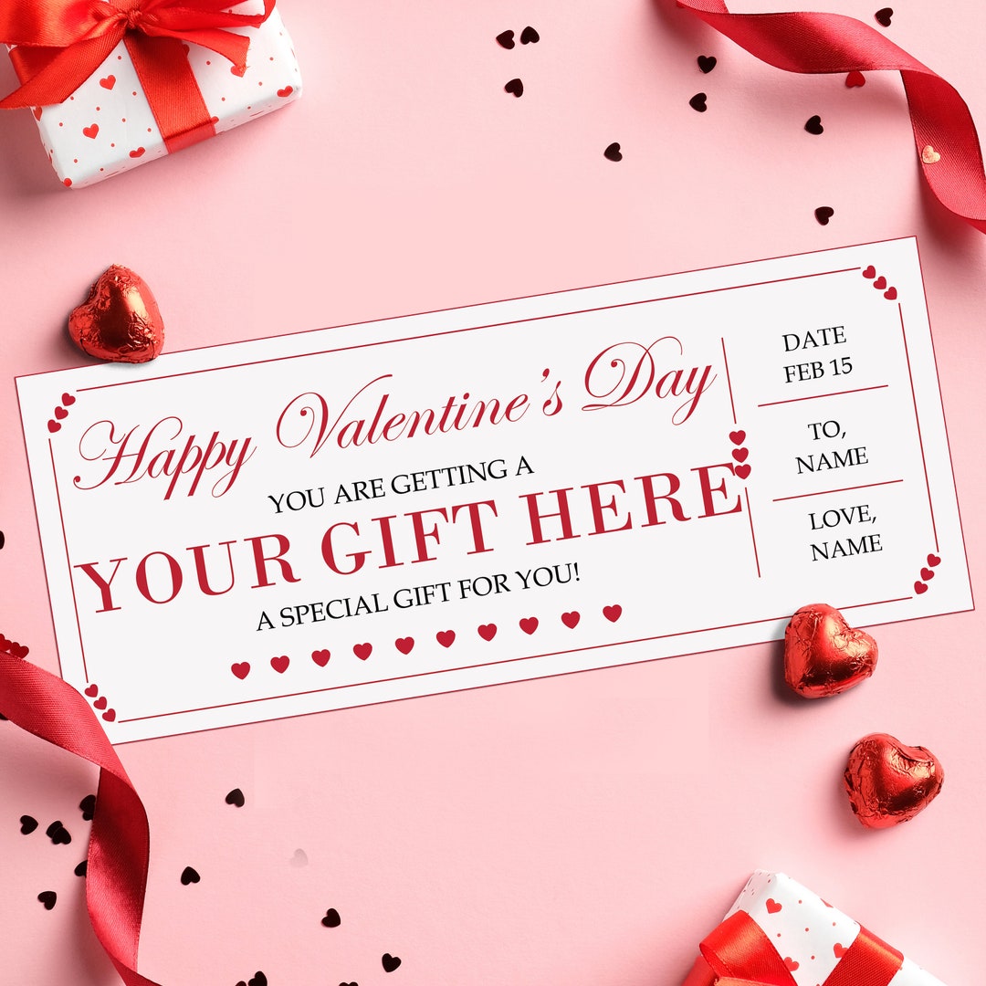 Valentine's Day Your Gift Certificate Coupon - INSTANT DOWNLOAD ...