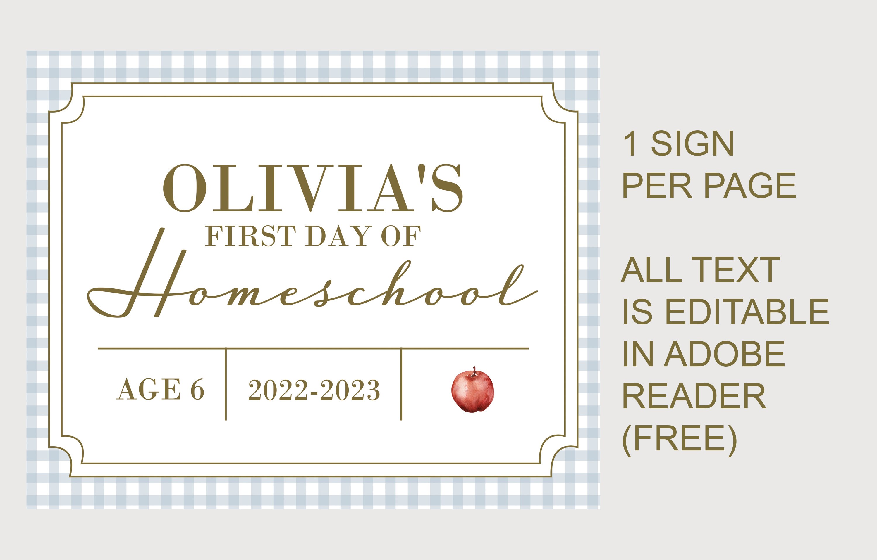 Editable First Day of Homeschool - INSTANT DOWNLOAD - Printable -back ...
