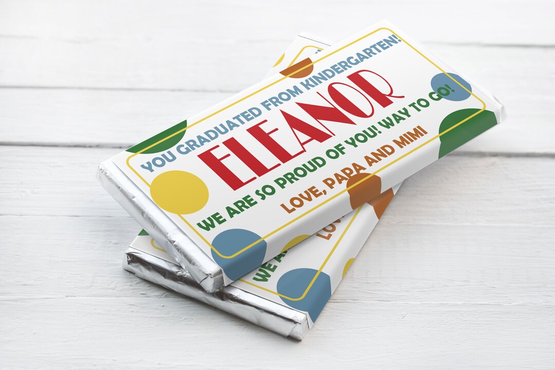 Kindergarten Preschool Graduation Candy Bar Wrapper Gift - INSTANT ...
