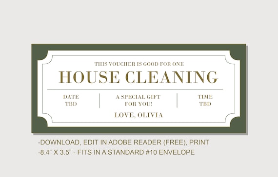 House Cleaning Certificate Template Cleaning Services Gift Certificate