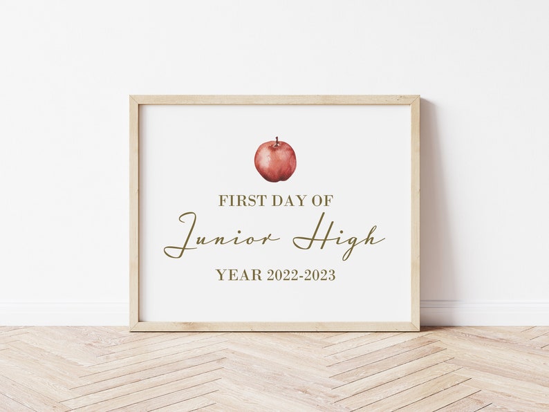 Editable First Day of Junior High Sign Printable - INSTANT DOWNLOAD ...