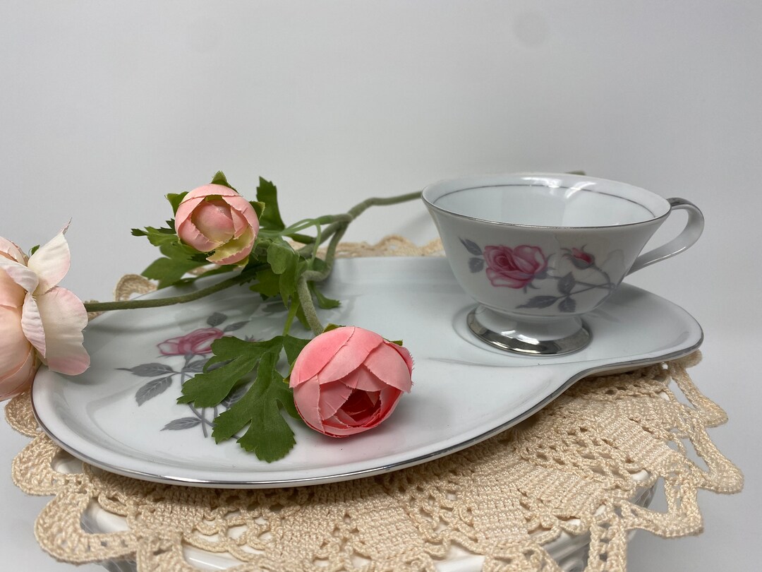 Vintage Luncheon Tea Set, Tea Cup and Plate, Zephyr Rose Tea Cups, Tea ...