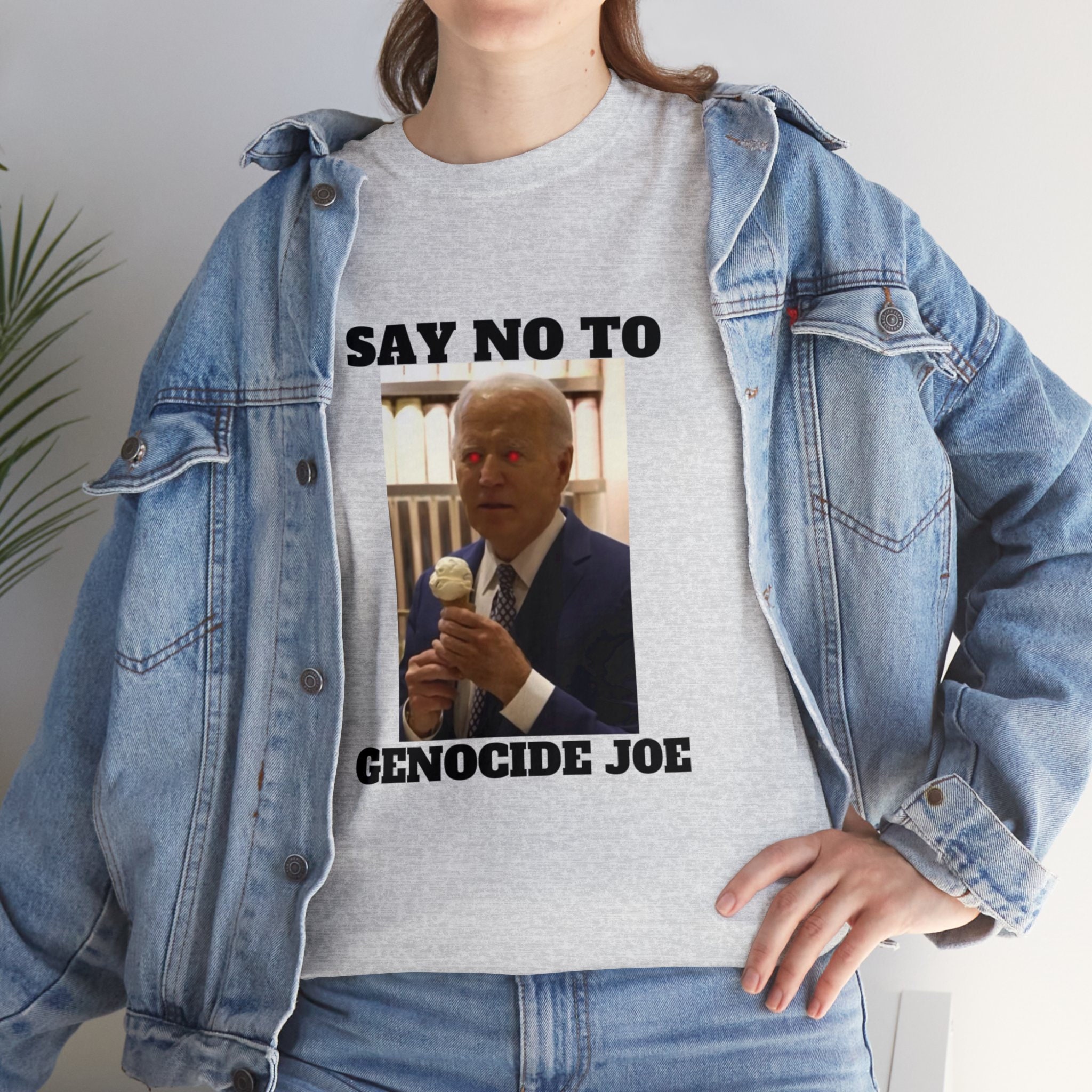 Genocide Joe Biden Eating Ice Cream T-shirt CEASEFIRE Now Palestinian ...