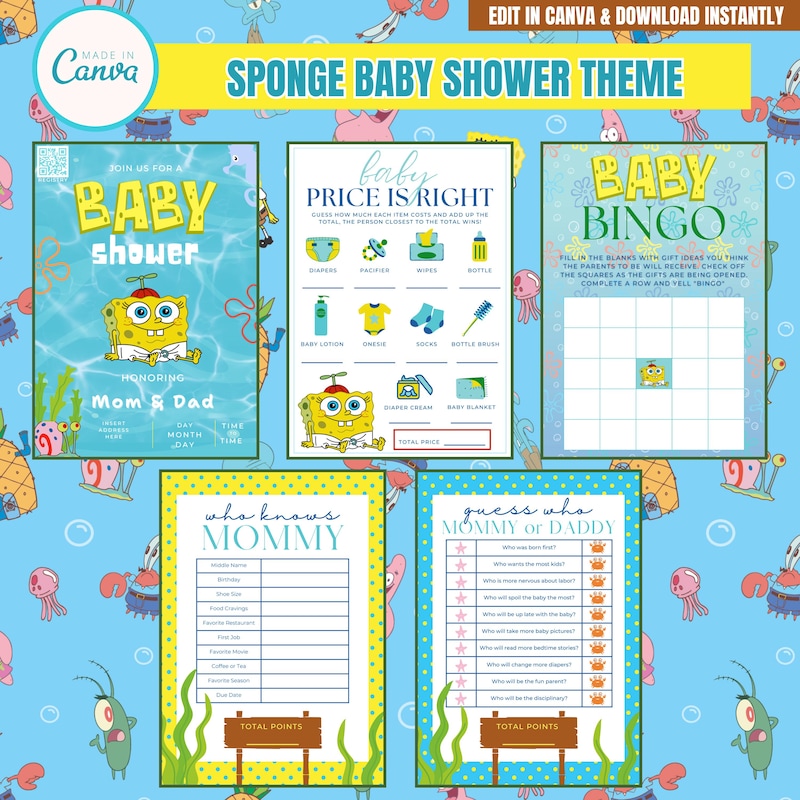 Spongebob Fonts for Canva - Etsy