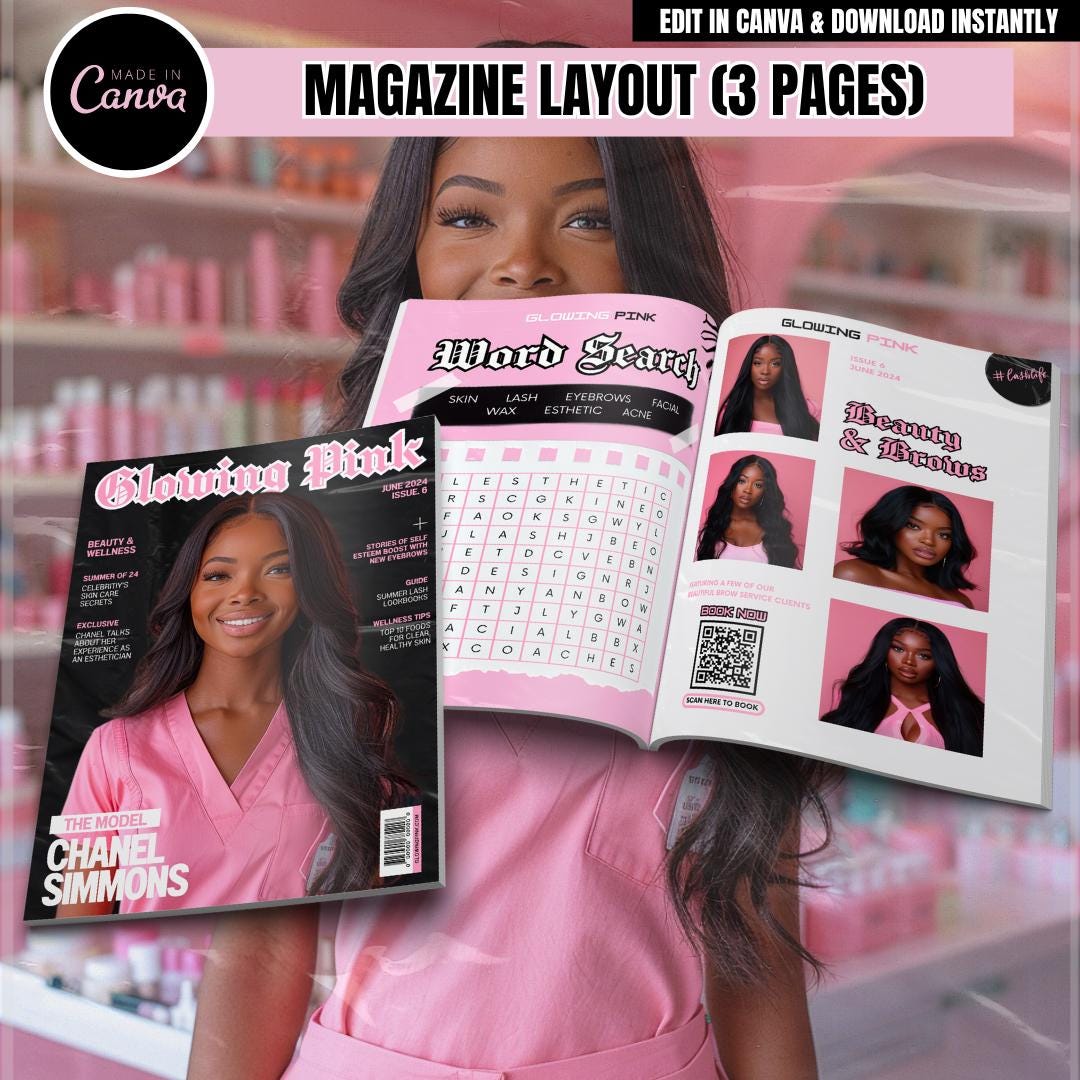 Canva Editable Magazine, Premade Magazine Template, Magazine Marketing ...