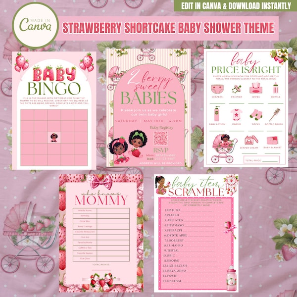 Baby Shower Strawberry Shortcake Invite - Etsy