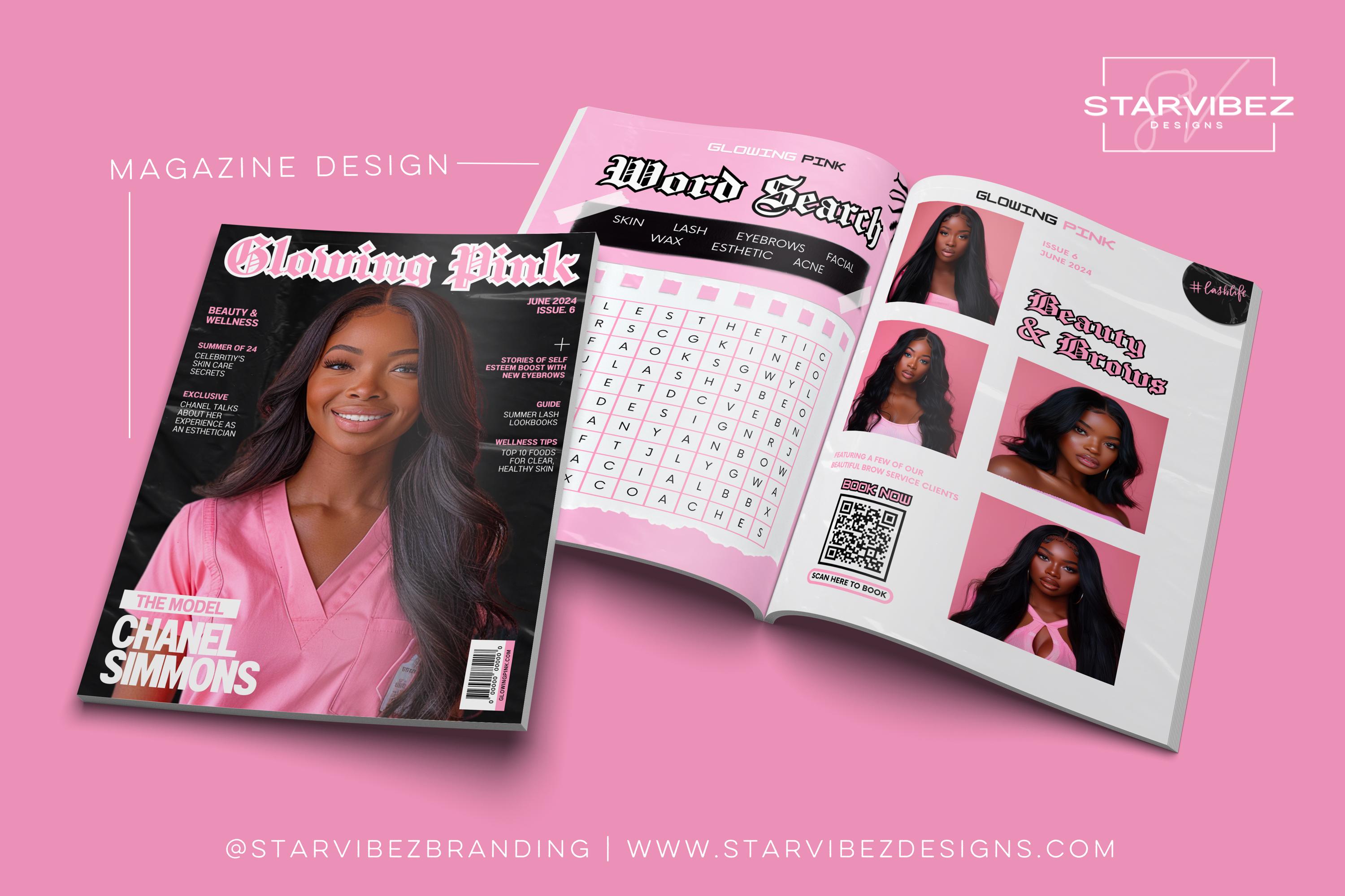 Canva Editable Beauty Magazine Template: Lash & Esthetician Marketing ...