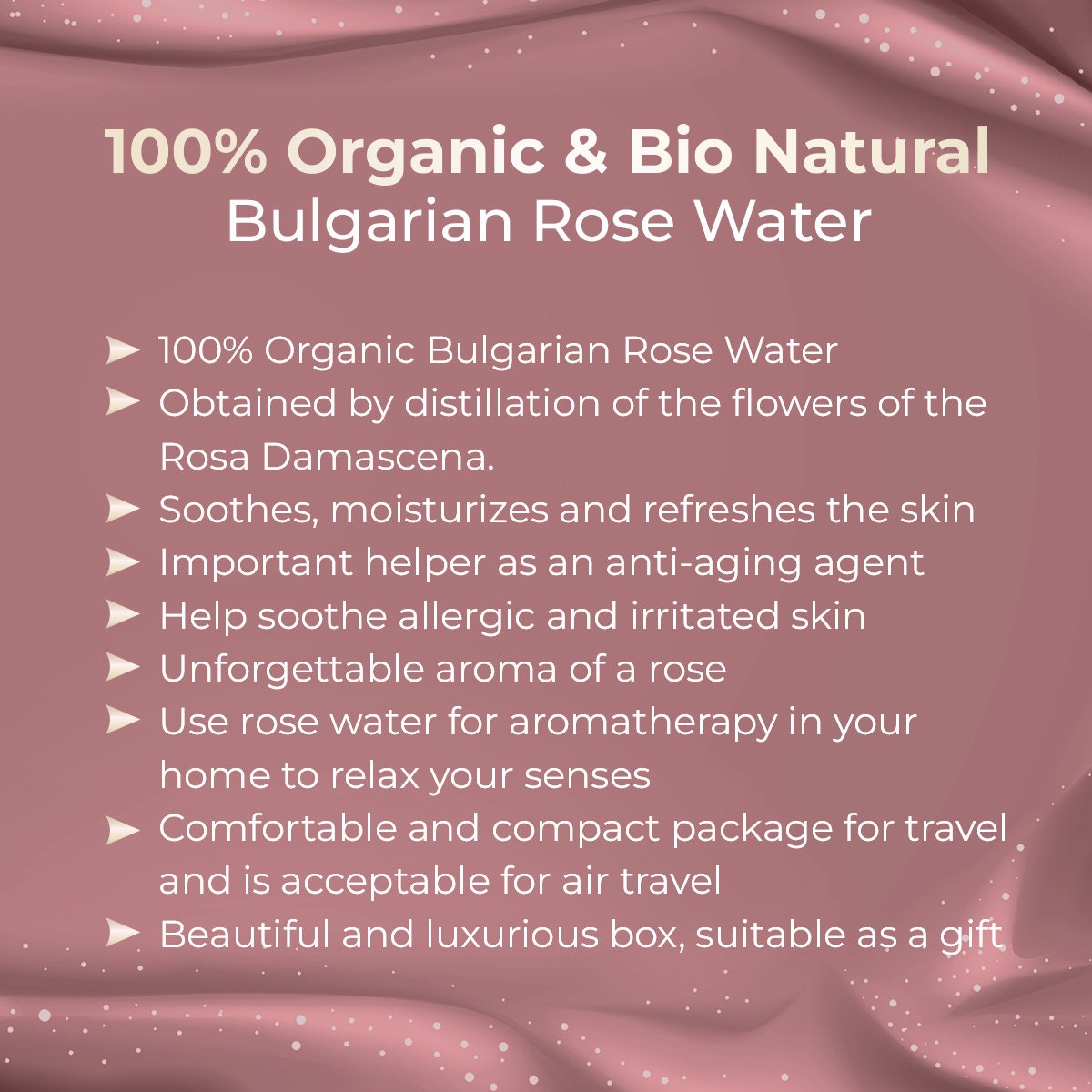 Bio Rose Water Hydrosol for Face From Bulgarian Roses, Natural Dry Skin ...