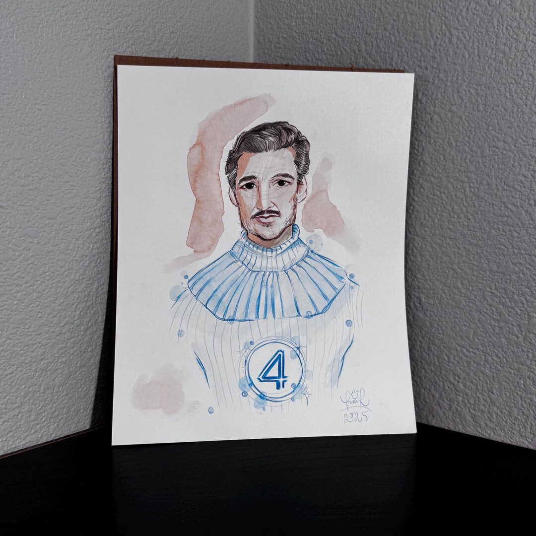 Original Pedro Pascal Illustration- 8’’ X 10’’ Gouache & Colored Pencil ...