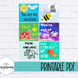 Printable Lunchbox Notes Lunch Cards Six Lunch Box Messages | Etsy