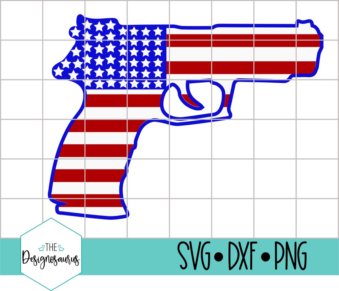 American Flag Gun SVG, 4th of July Svg, 2nd Amendment Svg, Pistol Svg ...