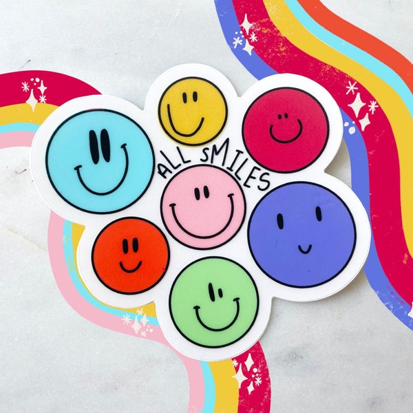 Transparent Smiley Face Sticker - Etsy