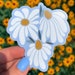 Matte Daisy on Periwinkle Vinyl Sticker Waterproof - Etsy