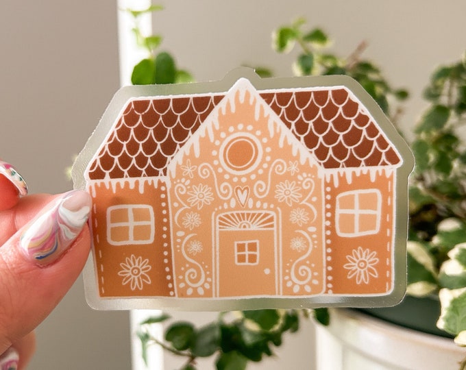Christmas Gingerbread House Sticker - Etsy