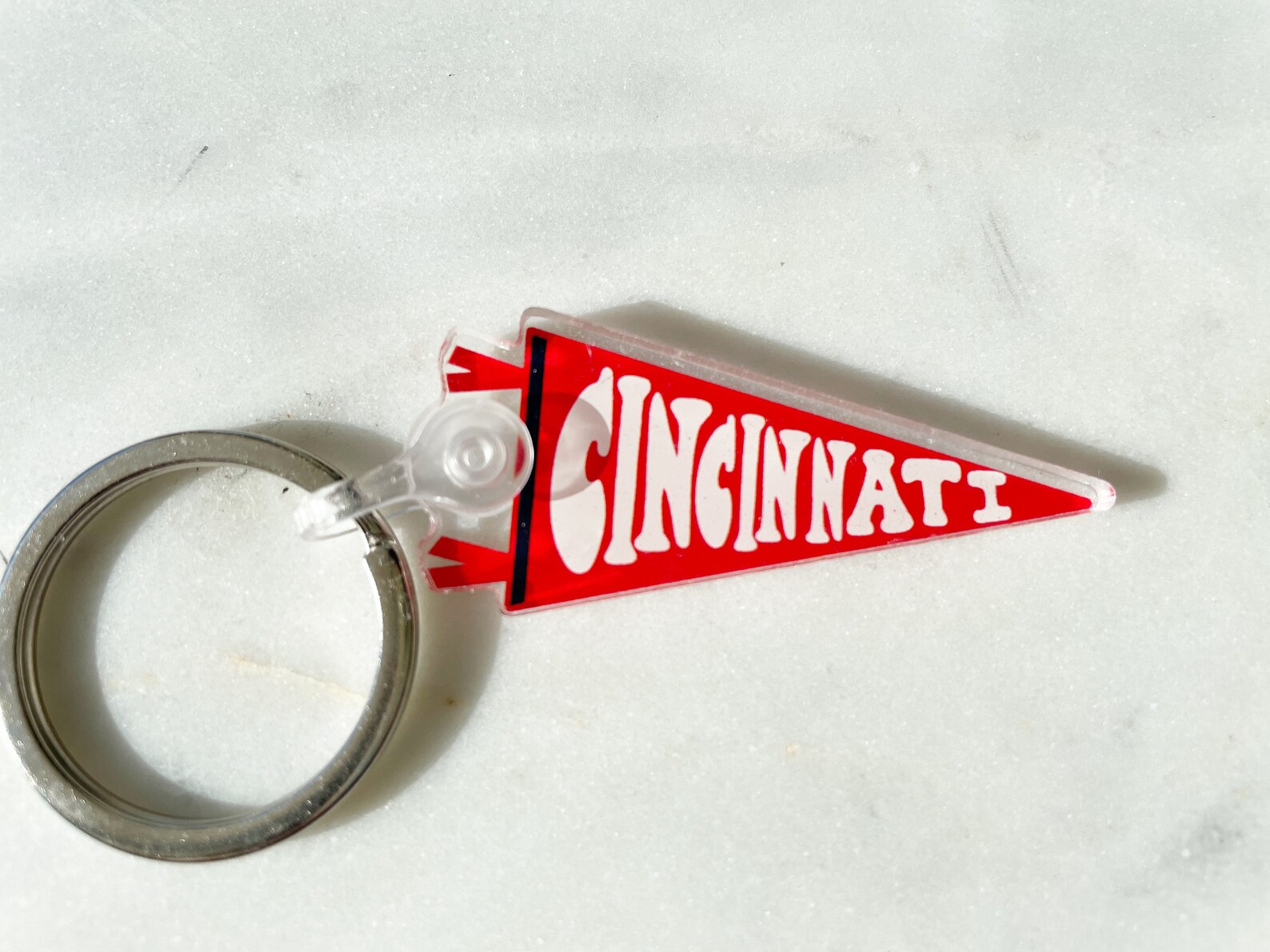 Red Cincinnati Pennant Flag Keychain - Etsy