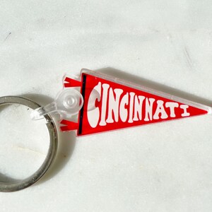 Red Cincinnati Pennant Flag Keychain - Etsy