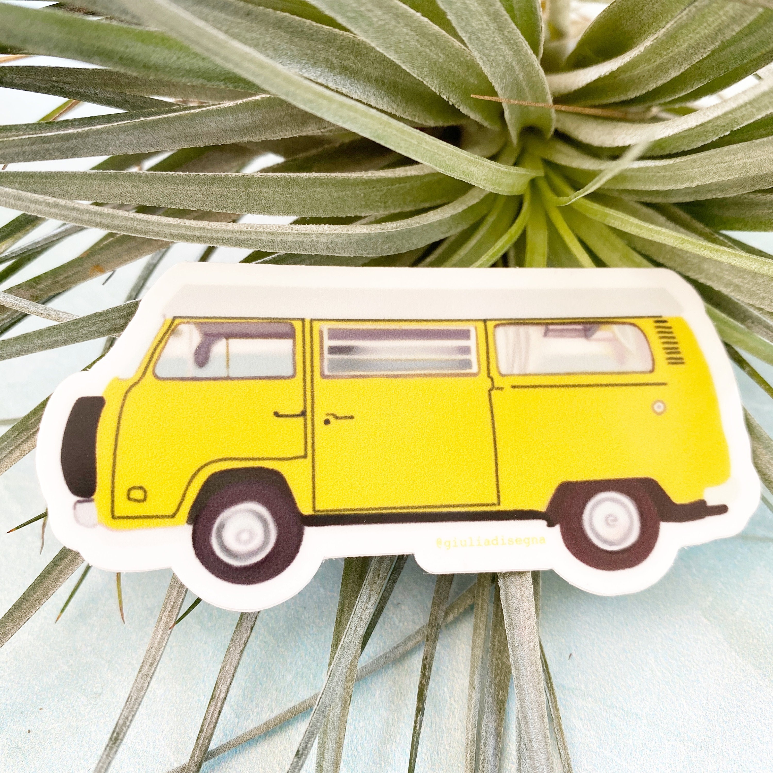 Bright Yellow Van Vinyl Sticker | Etsy
