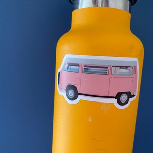 Pink Van Vinyl Sticker White Outline Waterproof - Etsy