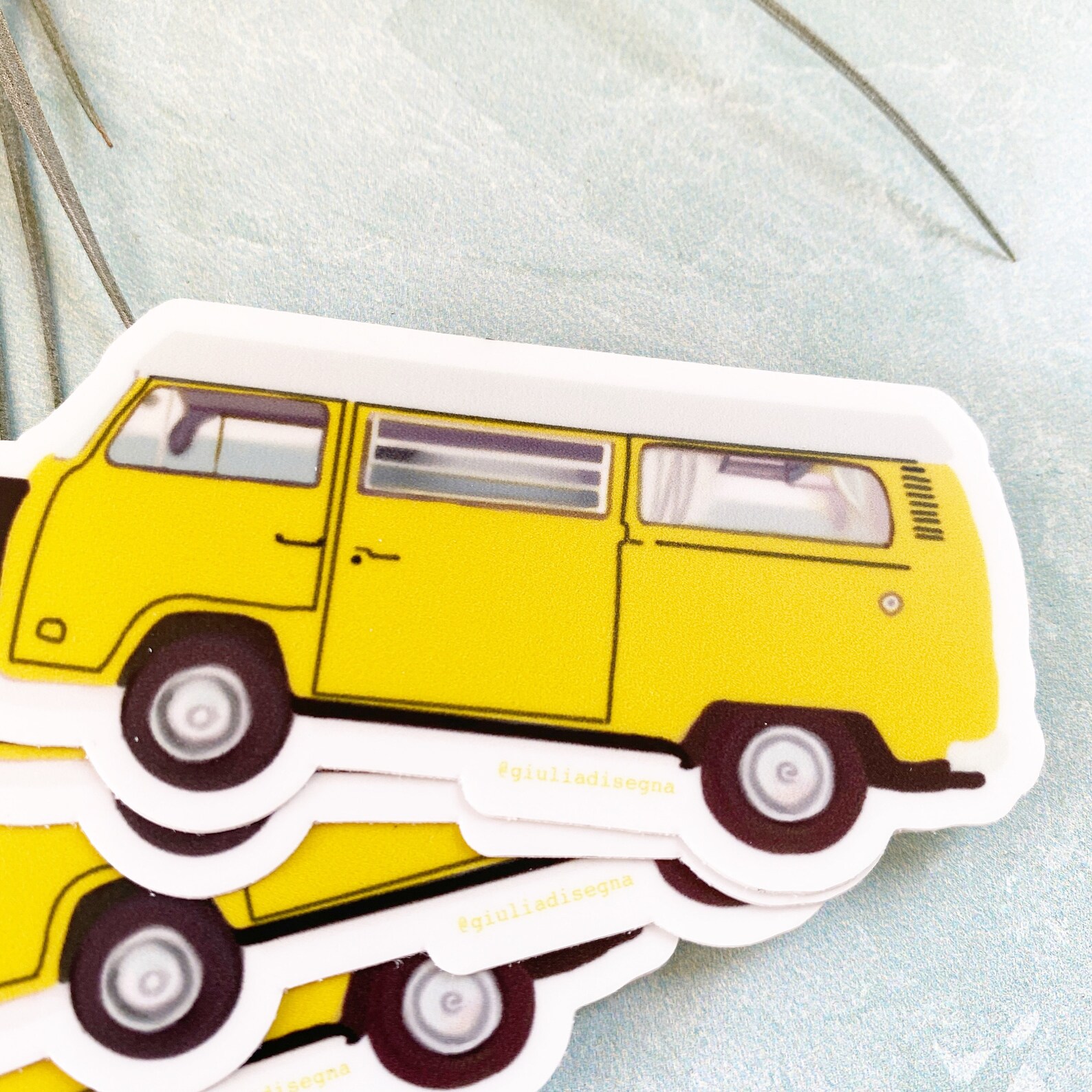 Bright Yellow Van Vinyl Sticker - Etsy