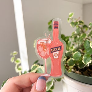 Aperol Spritz Pink Clear Sticker - Etsy