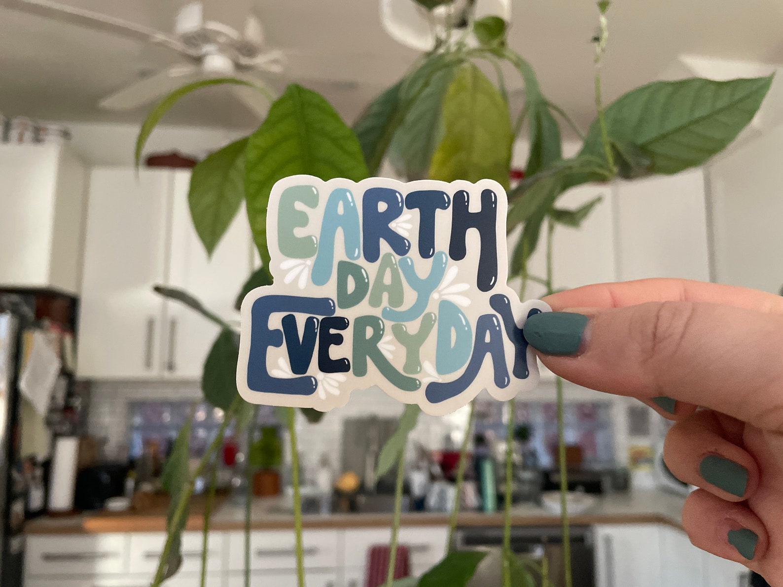 Earth Day Everyday Sticker Tan Outline Waterproof Quote - Etsy
