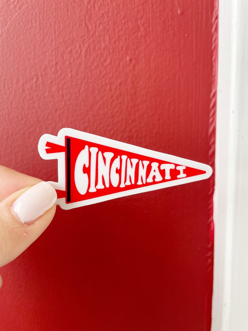 Red Cincinnati Pennant Flag Sticker - Etsy