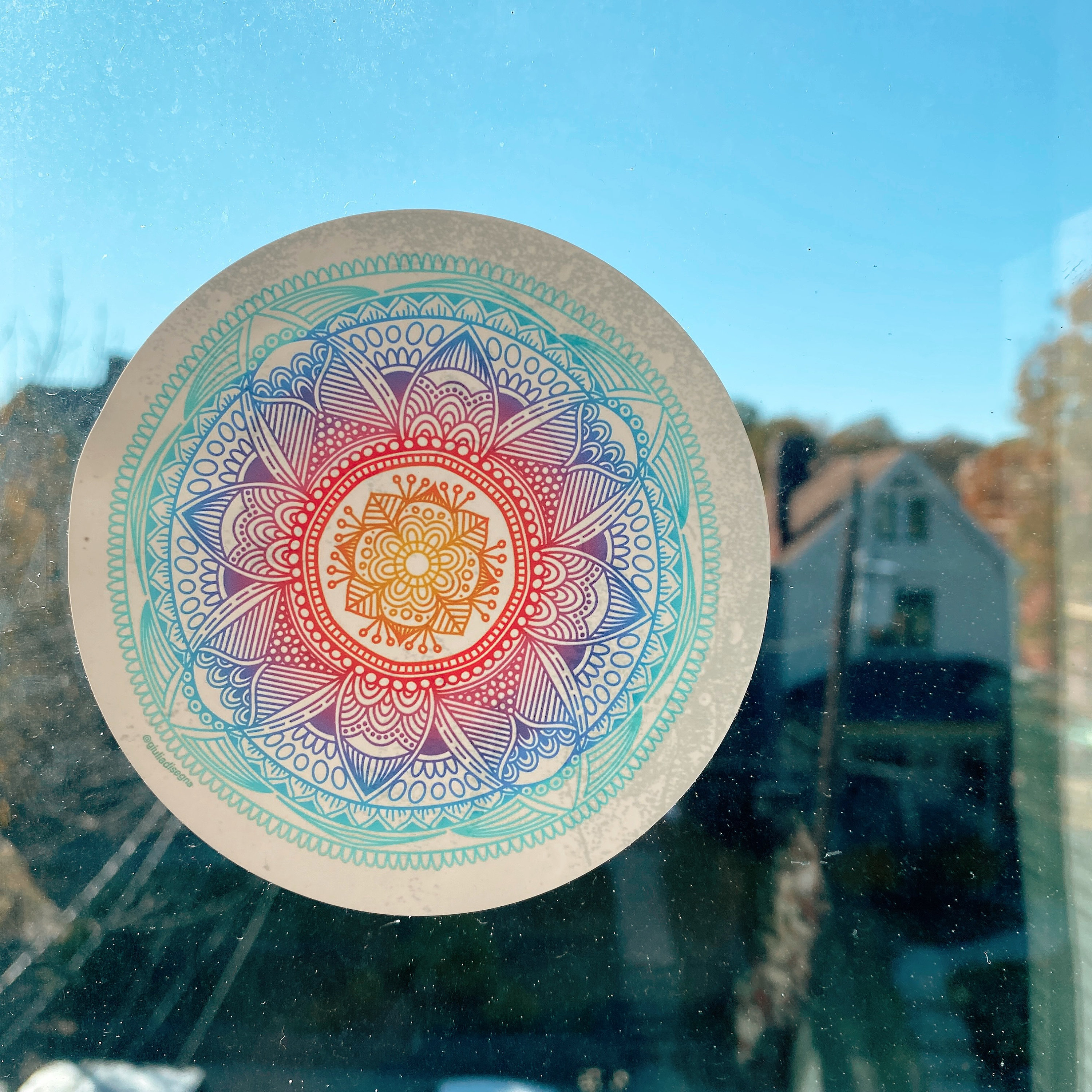 Rainbow Mandala Static Cling, Round, VSCO Girl, Gift, Perfect for Car ...