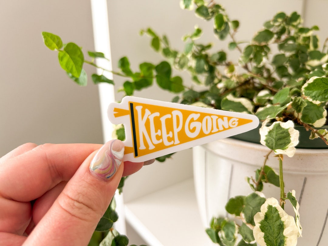 KEEP GOING Yellow Pennant Flag Sticker - Etsy