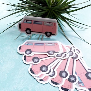 Pink Van Vinyl Sticker White Outline Waterproof - Etsy