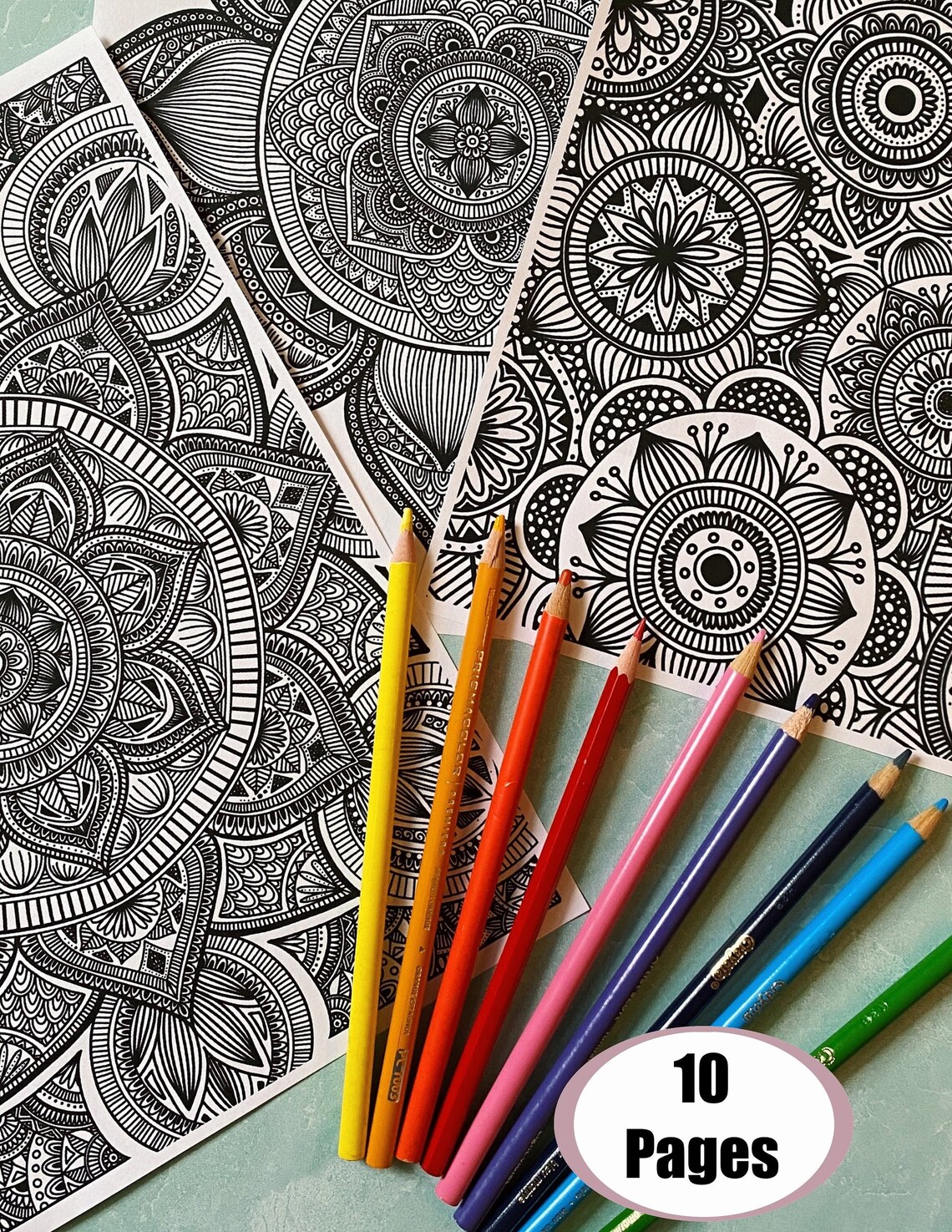 10 Mandala Printable Adult Coloring Book - Etsy
