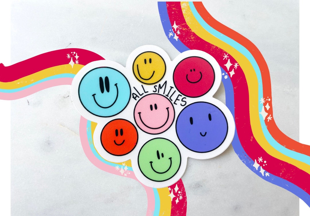ALL SMILES Smiley Face Clear Transparent Sticker - Etsy