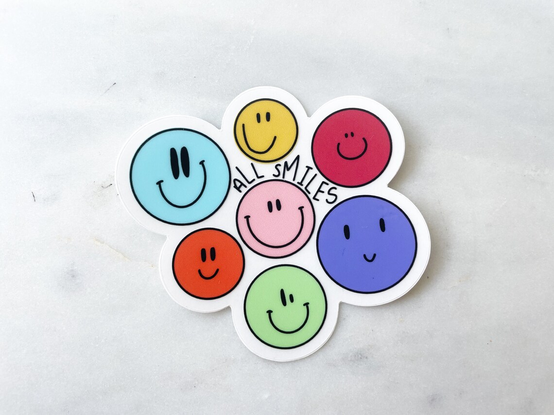 ALL SMILES Smiley Face Clear Transparent Sticker - Etsy